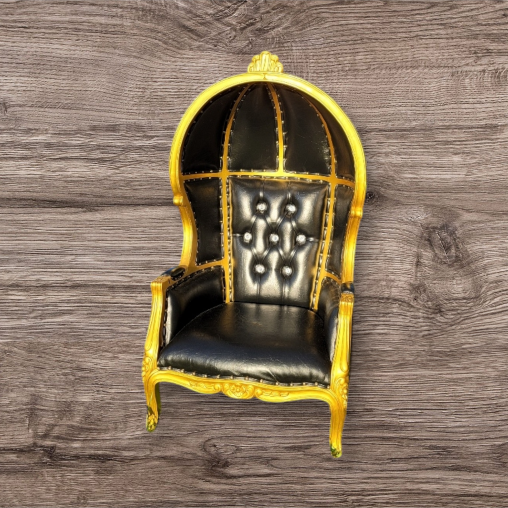 Black Mini Canopy Throne Chair Rental - Party Rental Business