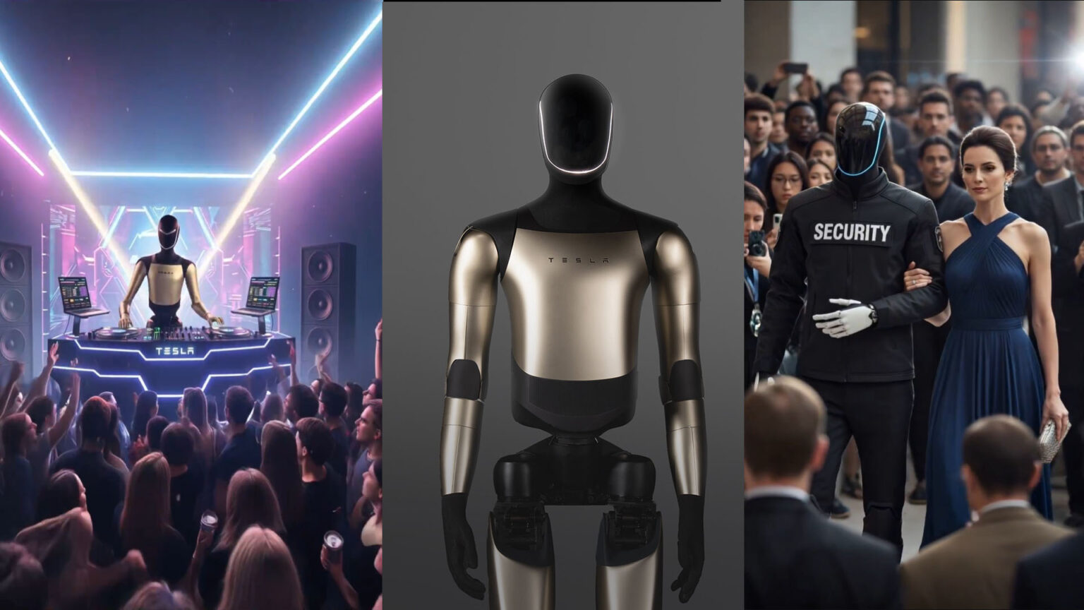 Golden Tesla Robot For Rent - Party Rental Business